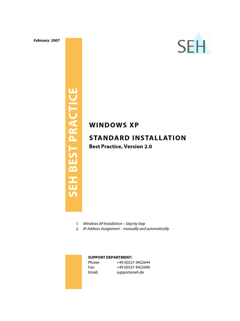SEH Print Server Setup for Windows XP | PDF | Ip Address | Internet ...