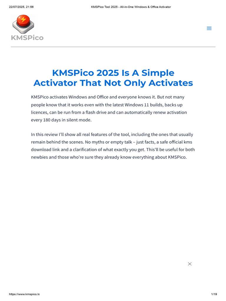 KMSPico Tool 2025 - All-In-One Windows & Office Activator | PDF ...