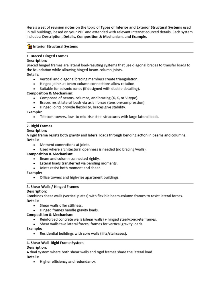 Types of Structural Systems in Architecture | PDF | Beam (Structure ...