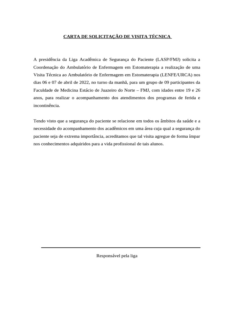 Modelo de Oficio Solicitacao de Visita | PDF