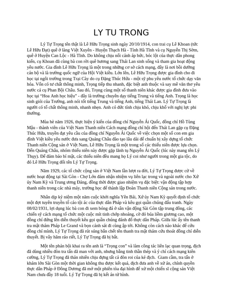 Ly Tu Trong | PDF