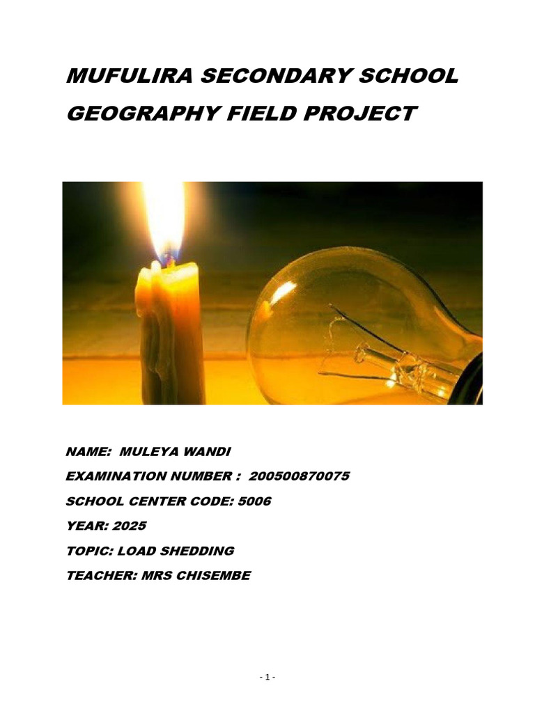 Load Shedding's Impact in Ndeke, Mufulira | PDF | Focus Group