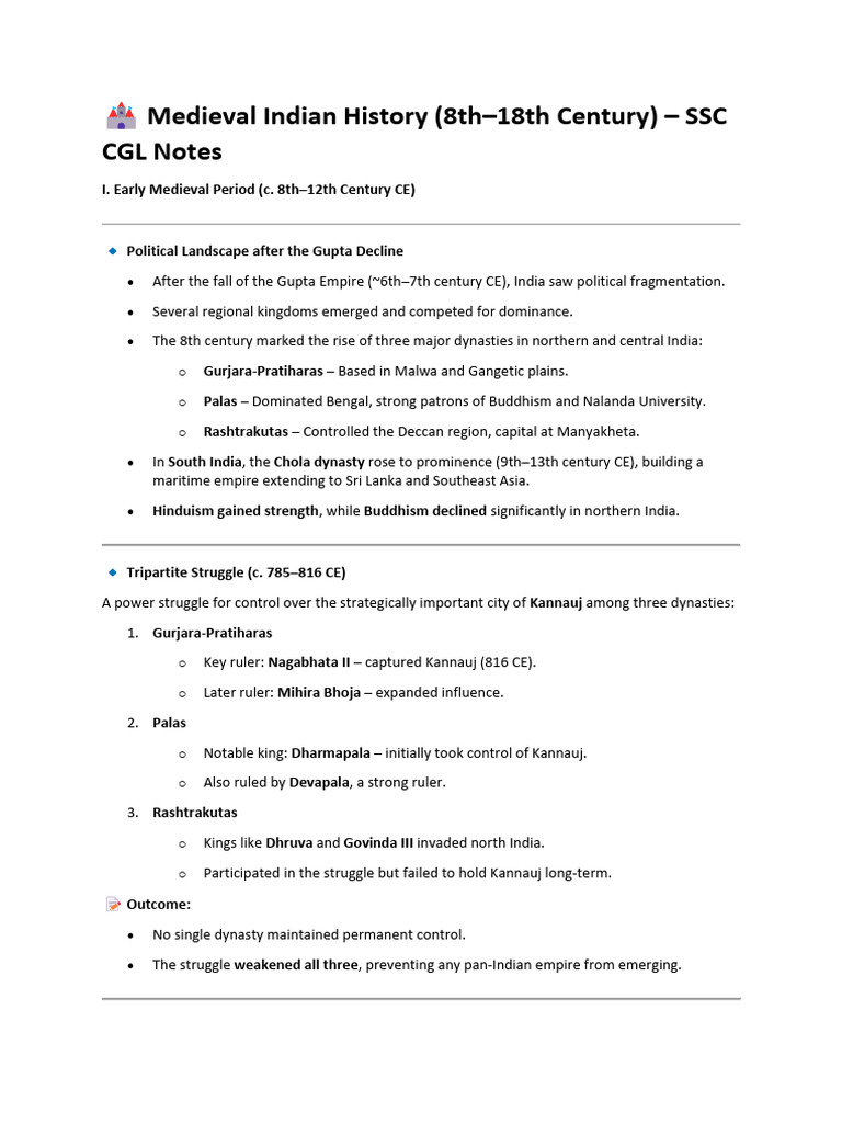 SSC CGL Medieval Indian History | PDF