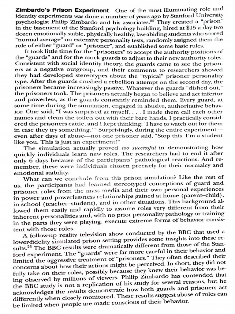 Zimbardo's Prison Experiment Overview | PDF | Psychology | Behavioural ...