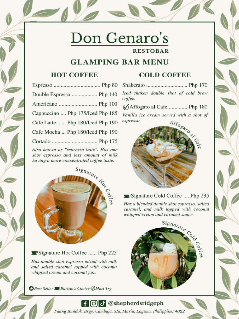 SRMR Glamping Menu 2024 | PDF