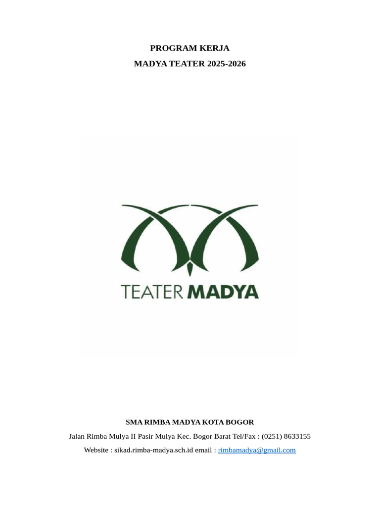 Program Kerja Teater 2025-2026 (Final) | PDF