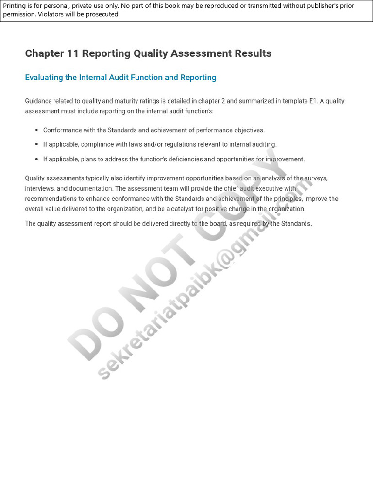 Chapter 11 - Reporting Quality Assessment Results | PDF