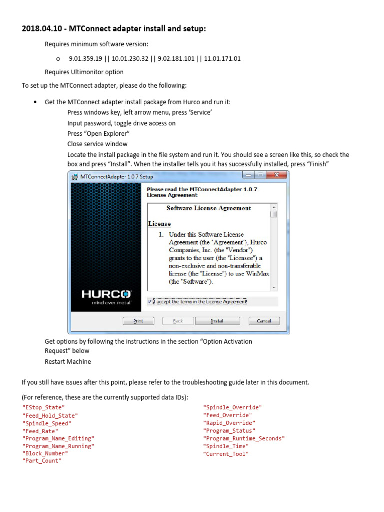 2018-4-03 - MTConnect Adapter Setup and Troubleshooting | PDF | Public ...