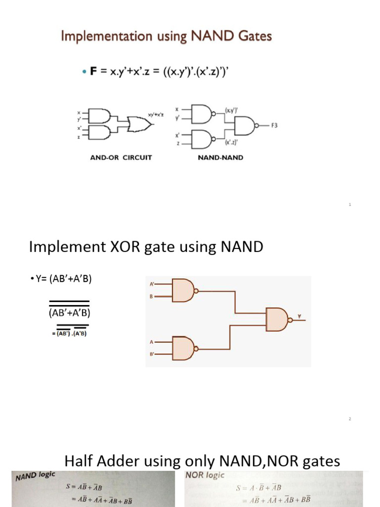Implemrnatation Using Nand Nor Gates | PDF