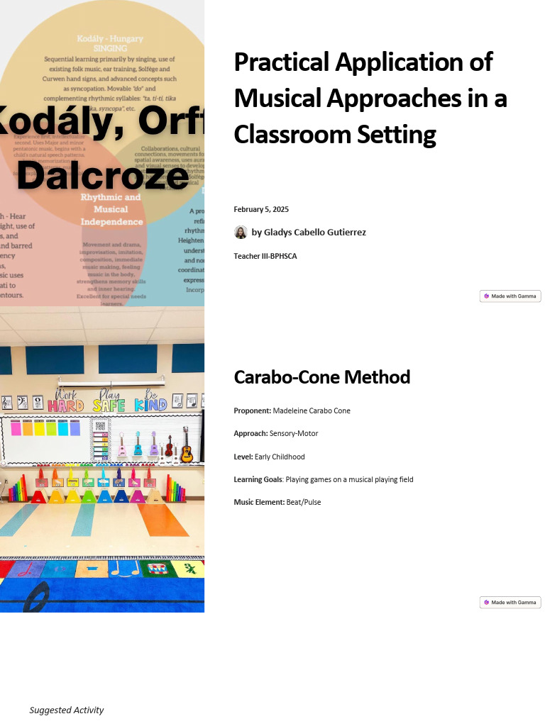 Practical Application of Musical Approaches in A Classroom Setting ...