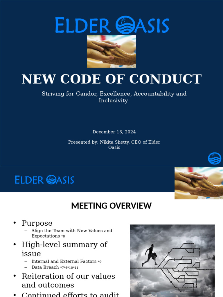 Elder Oasis PowerPoint Template | PDF | Regulatory Compliance | Audit