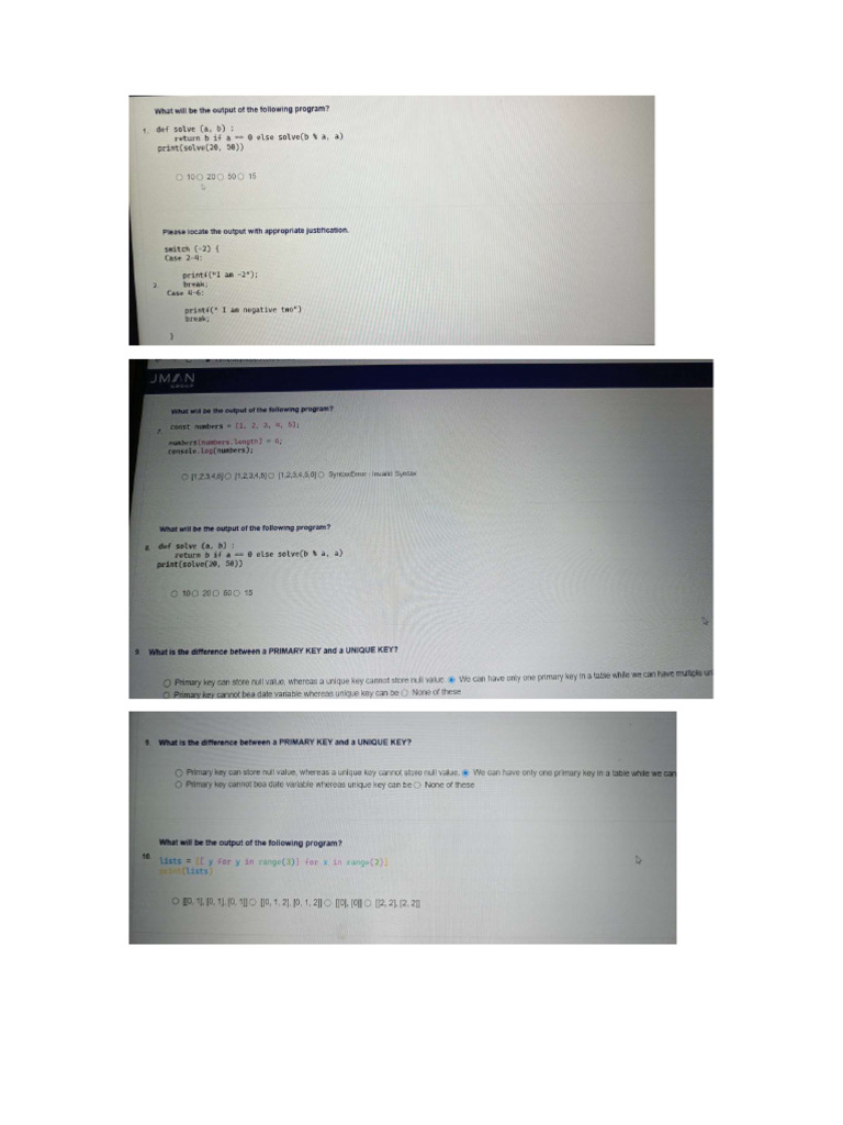 Previously Asked JMAN Round 1 | PDF