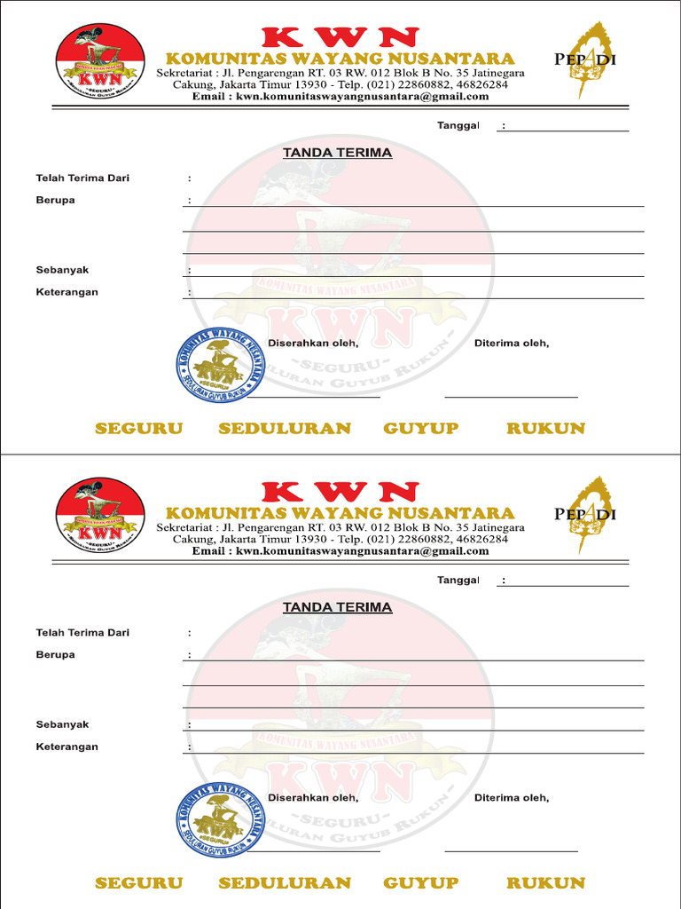 Tanda Terima KWN - 072551 | PDF