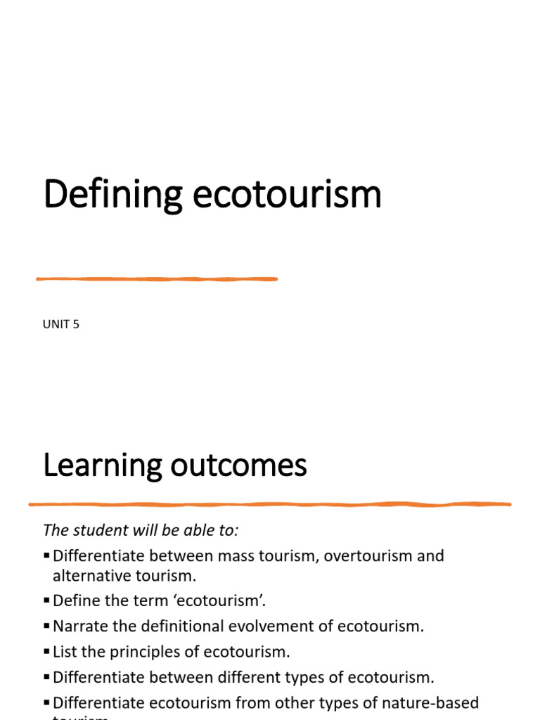 Understanding Ecotourism Principles | PDF | Tourism | Natural Environment