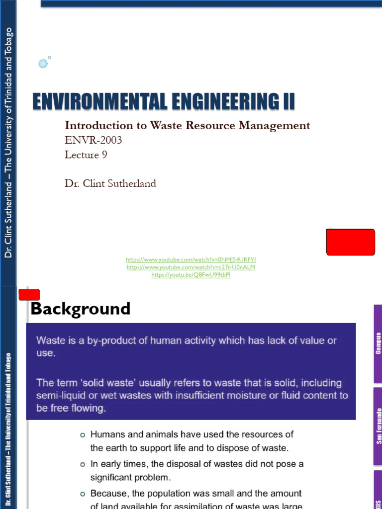 Lecture 9-Introduction To Waste Resource Management | PDF | Waste ...