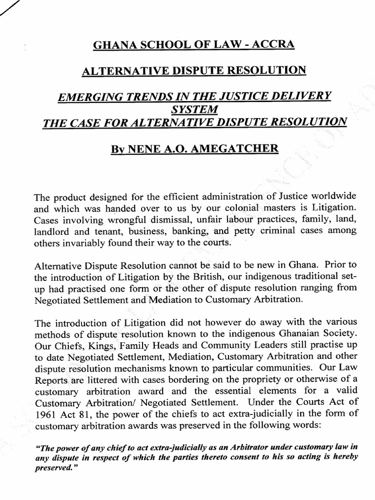 A Case For ADR by Amegatcher | PDF