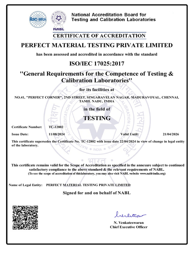 PMT Certificate ISO/IEC 17025:2017 | PDF
