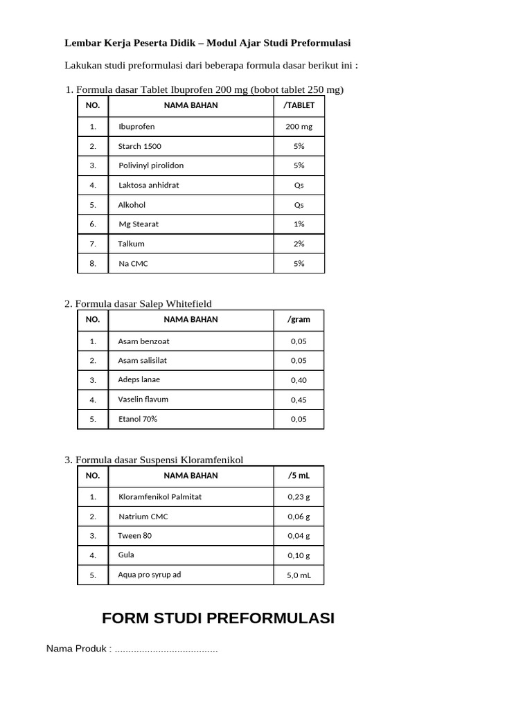 LKPD Studi Preformulasi | PDF