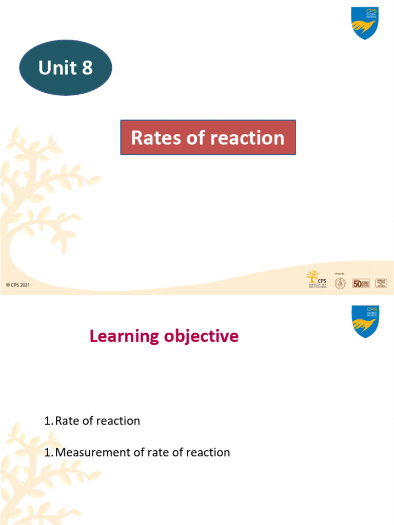 Rates of Reaction PPT Chemistry Grade 8 | PDF | Reaction Rate ...