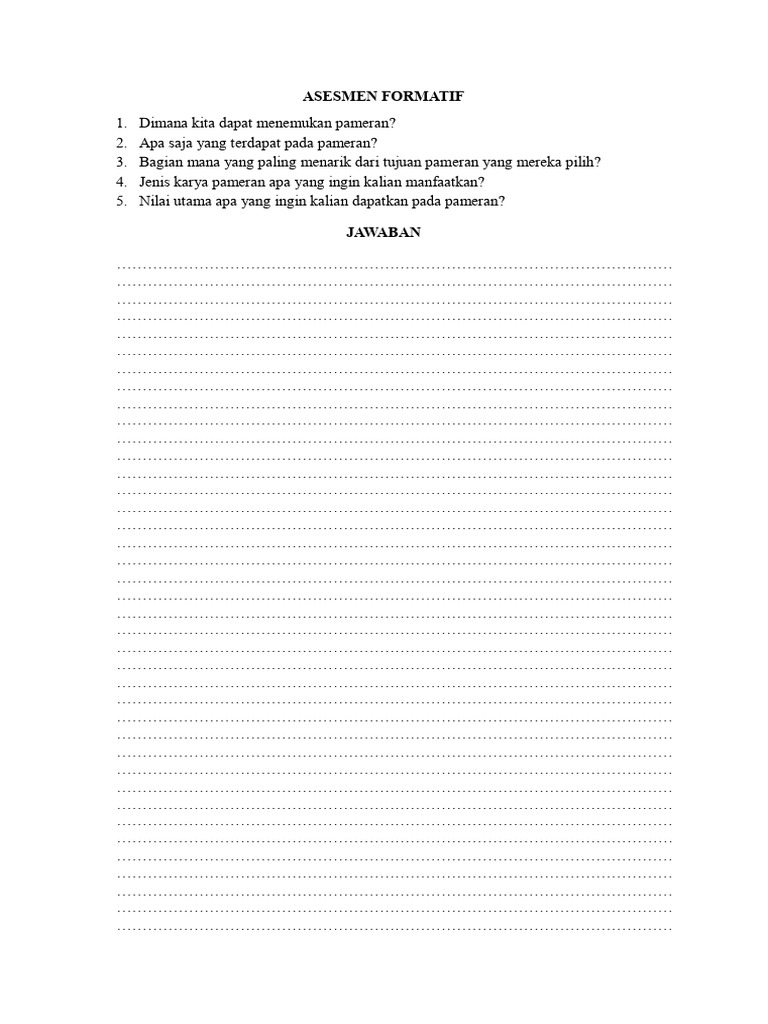 Asesmen Formatif | PDF
