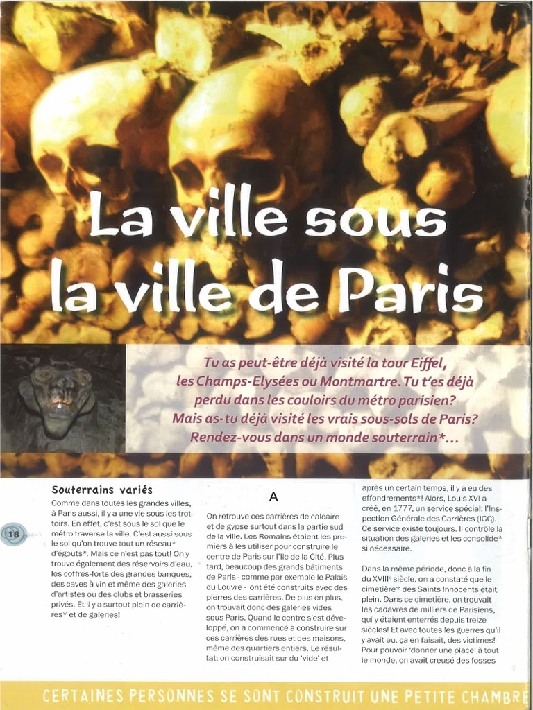 4DO TEST CE La Ville Sous La Ville de Paris - TEXTE | PDF