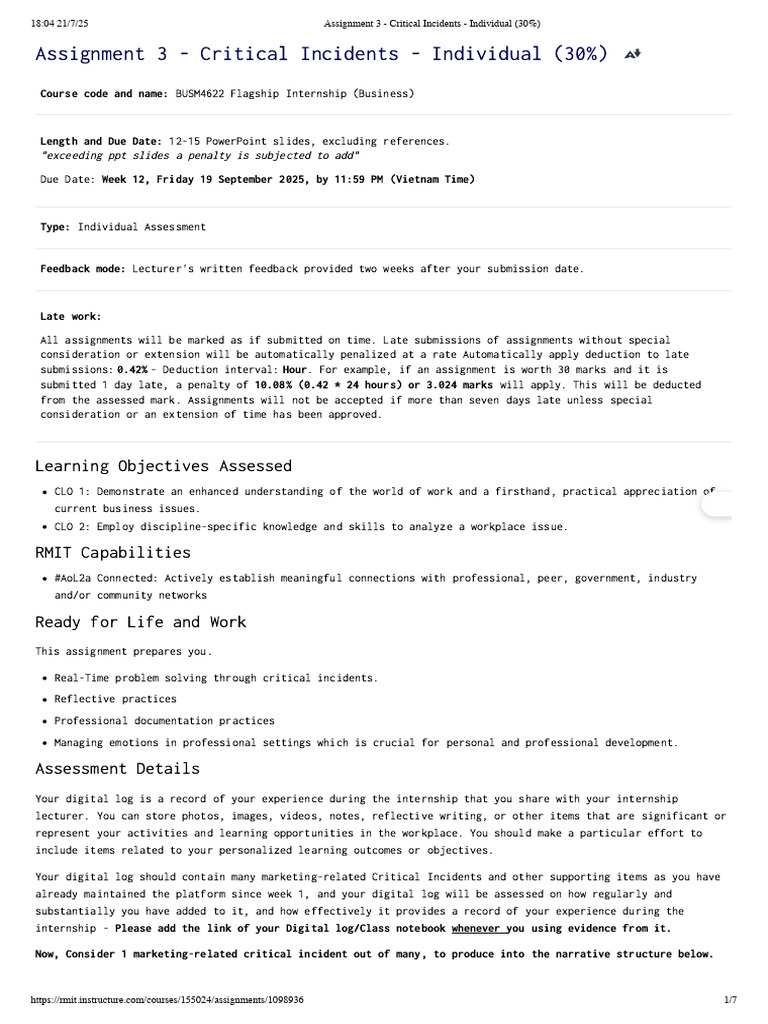 Assignment 3 - Critical Incidents - Individual (30%) | PDF | Interdisciplinarity | Knowledge