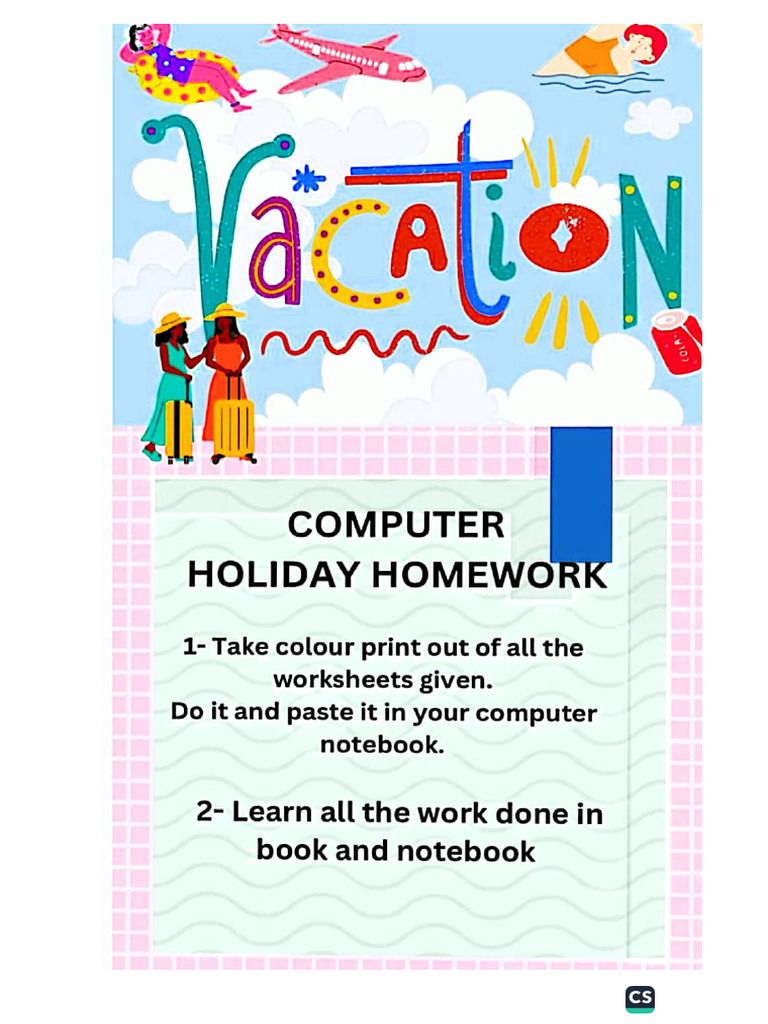 Class-5 Computer Holiday Homework (2025-26) | PDF