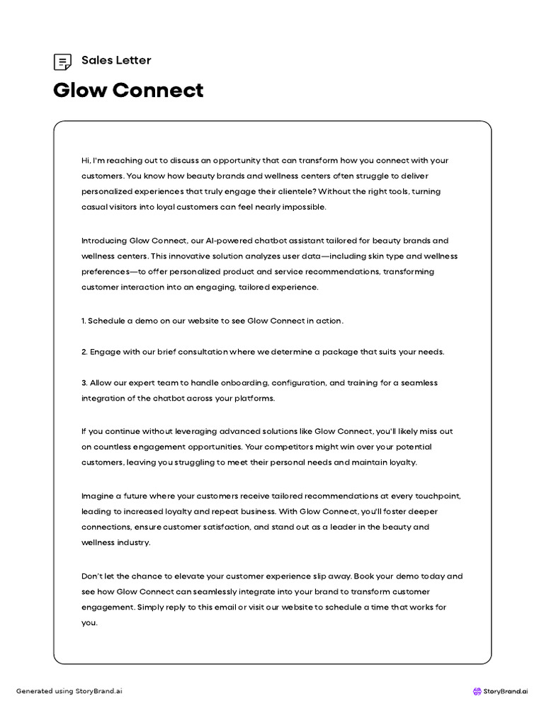 SalesScript - Glow Connect | PDF