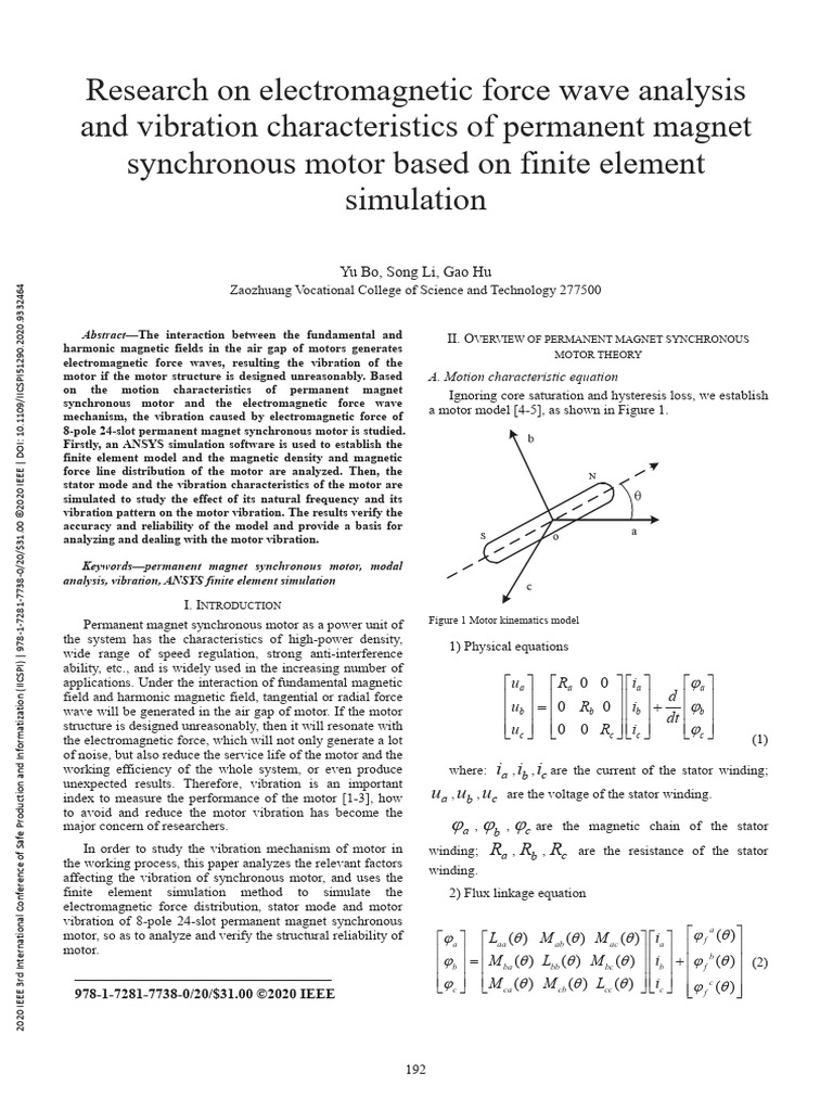Electromagnetic Force Wave Analysis | PDF