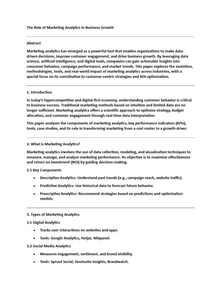 Marketing Analytics for Business Growth | PDF | Analytics | Marketing
