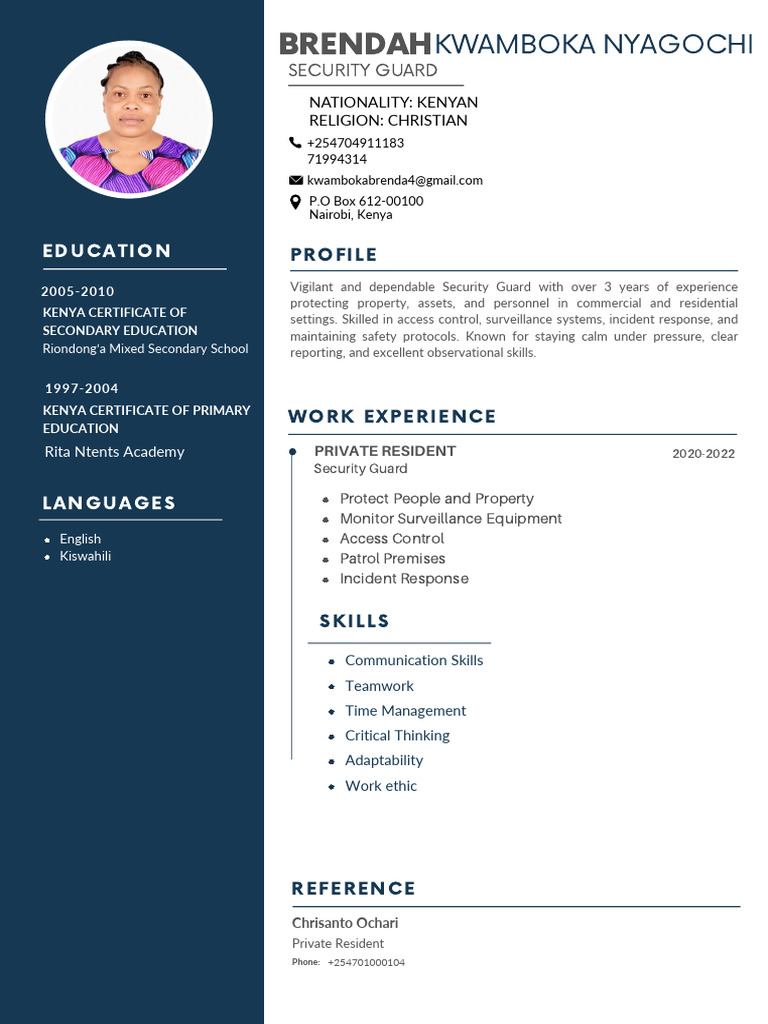 Blue Simple Professional CV Resume - 6 | PDF