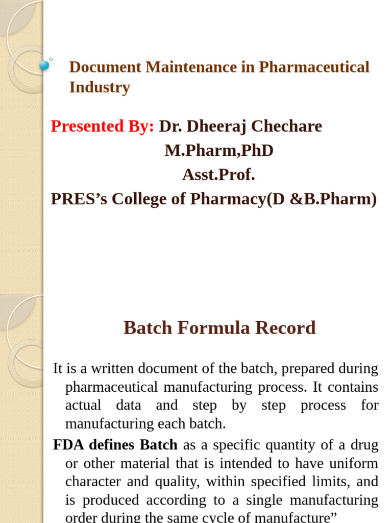 Document Maintenance in Pharma Industry | PDF | Audit