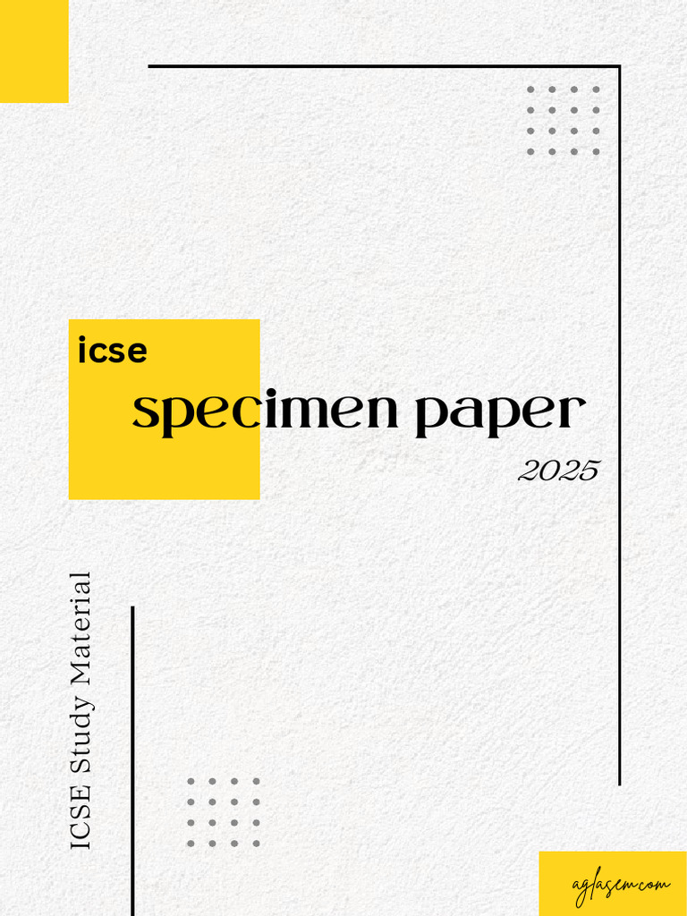ISC English Literature Specimen 2025 | PDF