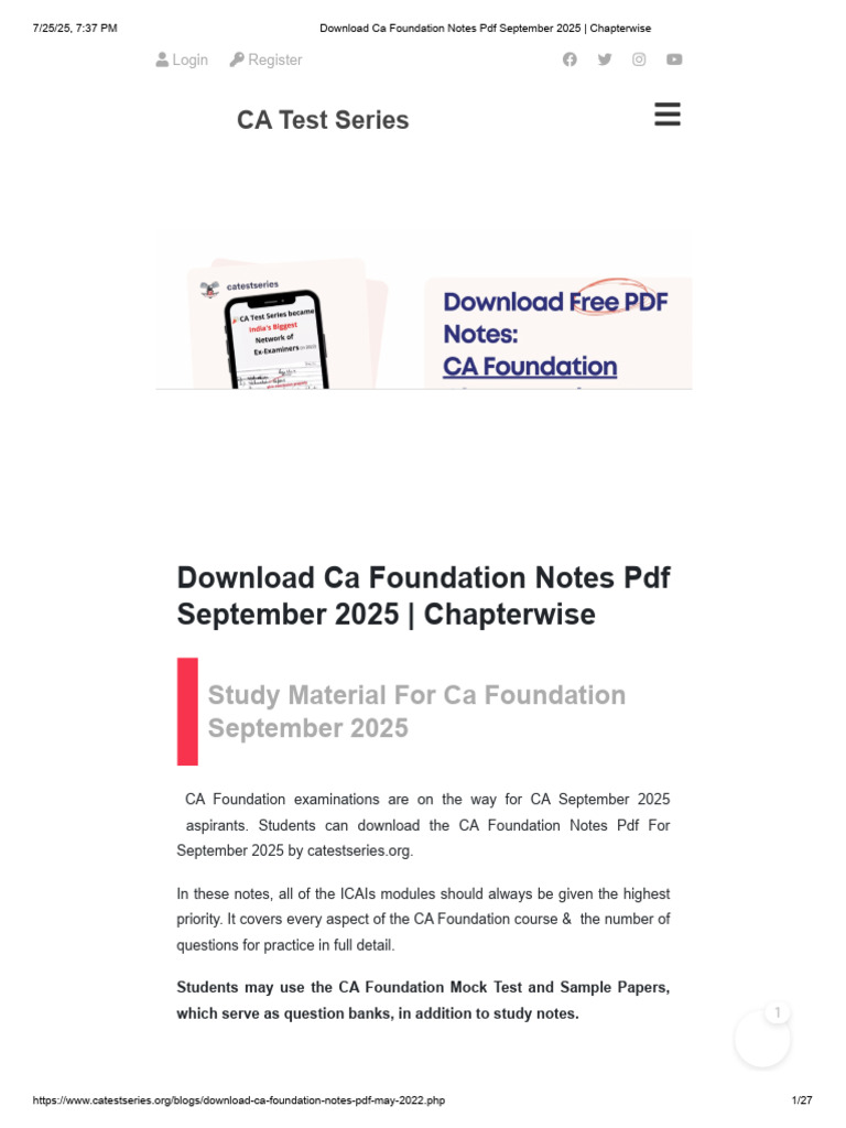 CA Foundation Notes PDF September 2025 - Chapterwise | PDF | Economics ...