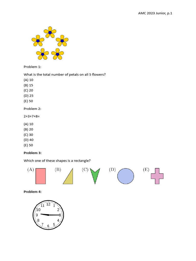 2023 Junior AMC - Question and Answer | PDF