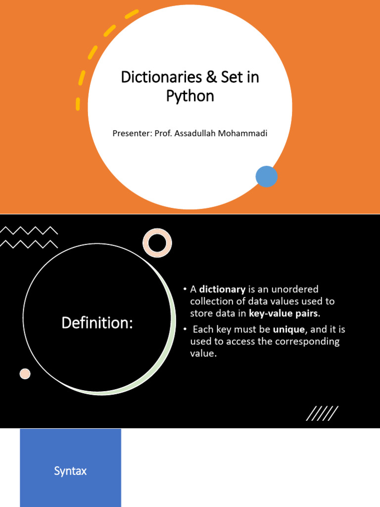 Dictionaries & Set in Python | PDF