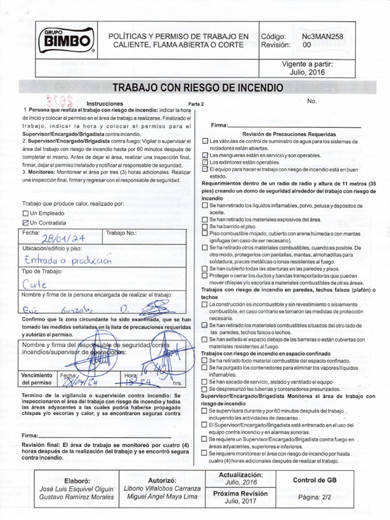 Permisos-Puertas Automaticas Exclusa Acceso A Produccion | PDF