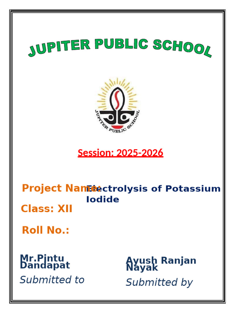 Project Front Page-Ayush Ranjan Nayak | PDF