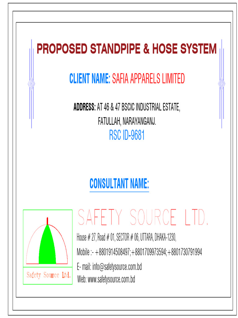 Standpipe & Hose System for Safia Apparels | PDF | Pump | Valve