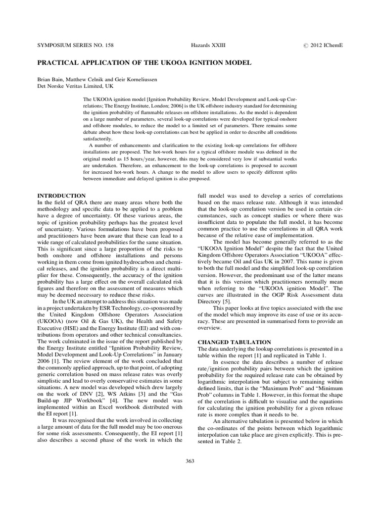 Enhancements to UKOOA Ignition Model | PDF | Liquefied Petroleum Gas ...