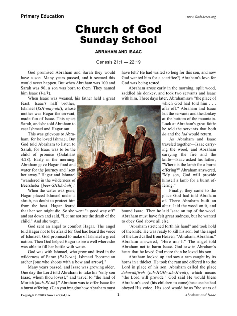 Ot Lesson 9 - Abraham and Isaac | PDF | Abraham | Isaac