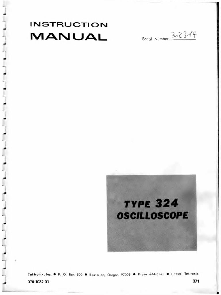 Tektronix Type 324 Oscilloscope Manual | PDF | Amplifier | Electronic ...
