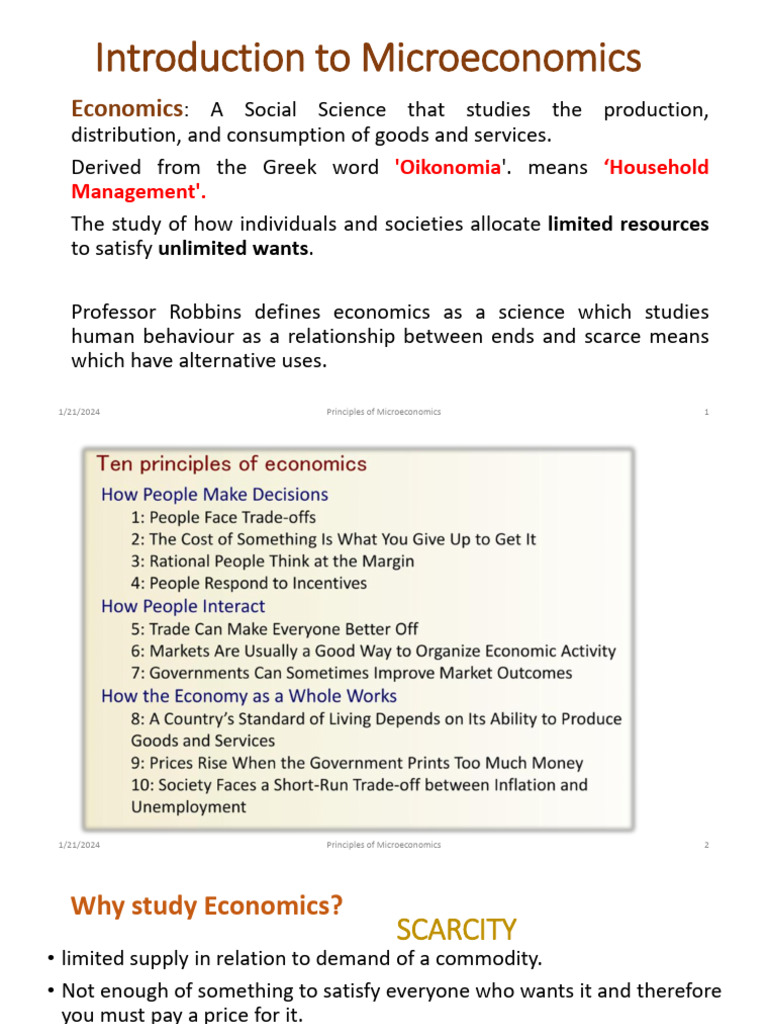 Microeconomics Class Slides | PDF | Economics | Microeconomics