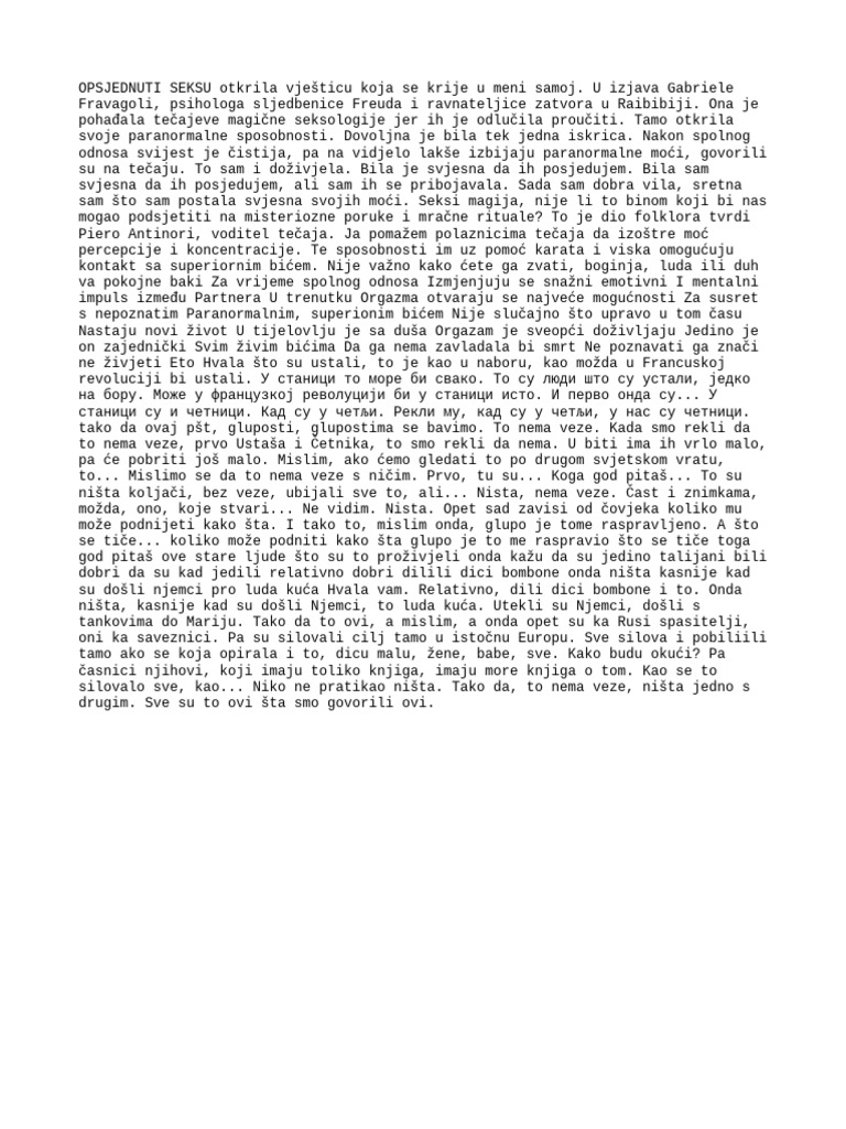 Tomislav Krejacic Lekcija o Seksu Dio1 | PDF