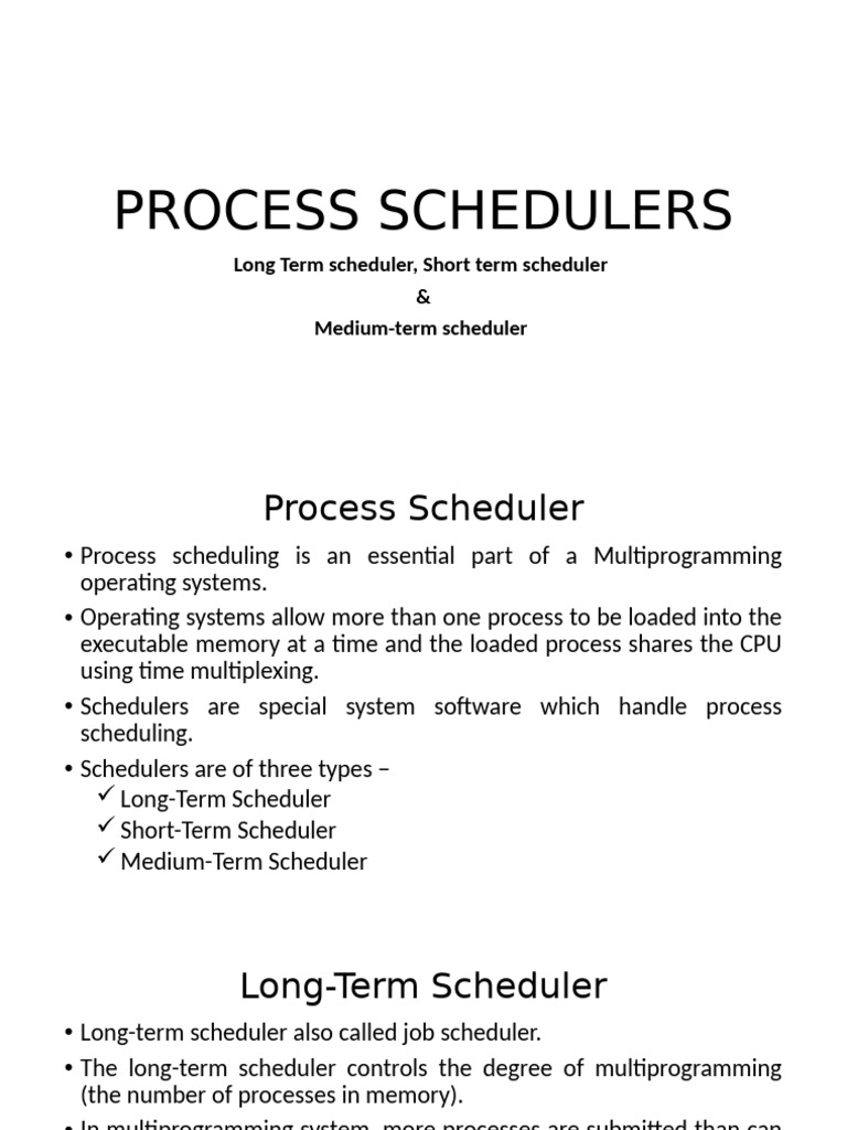 4.1. Process Schedulers | PDF | Scheduling (Computing) | Process ...