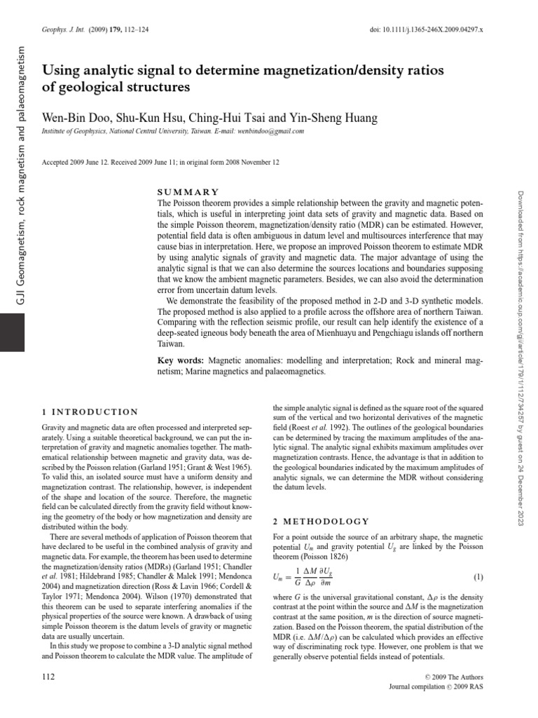 Analytic Signal for Magnetization Ratios | PDF | Rock (Geology ...