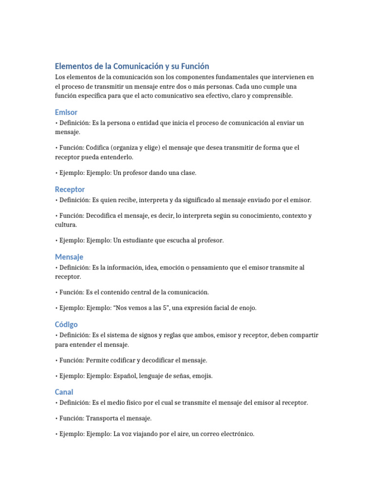 Elementos Clave de la Comunicación | PDF | Comunicación | Comunicación ...