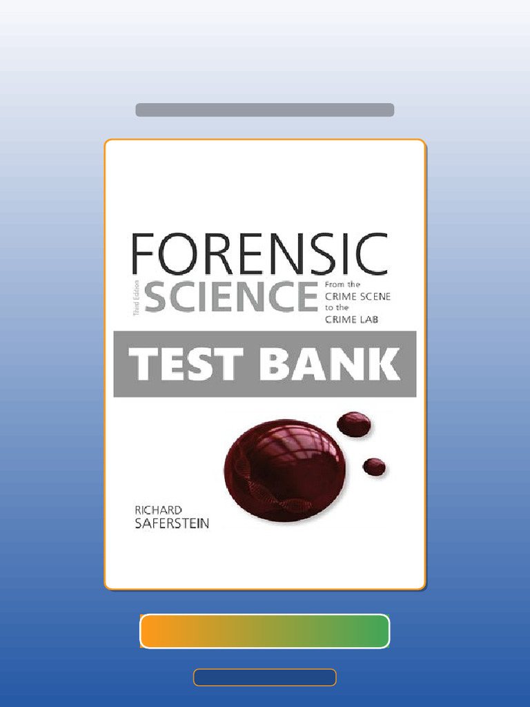 Forensic Science From The Crime Scene To The Crime Lab 3 Ed Saferstein ...