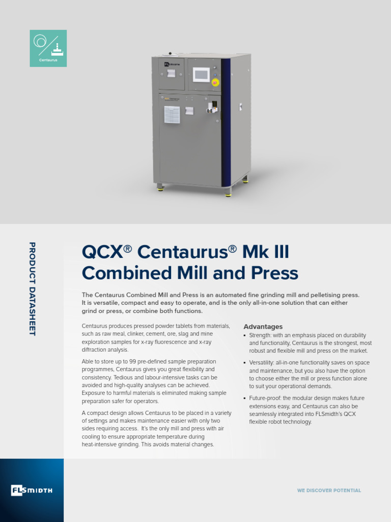 QCX Centaurus MkIII Combined Mill and Press Datasheet FLSmidth | PDF ...