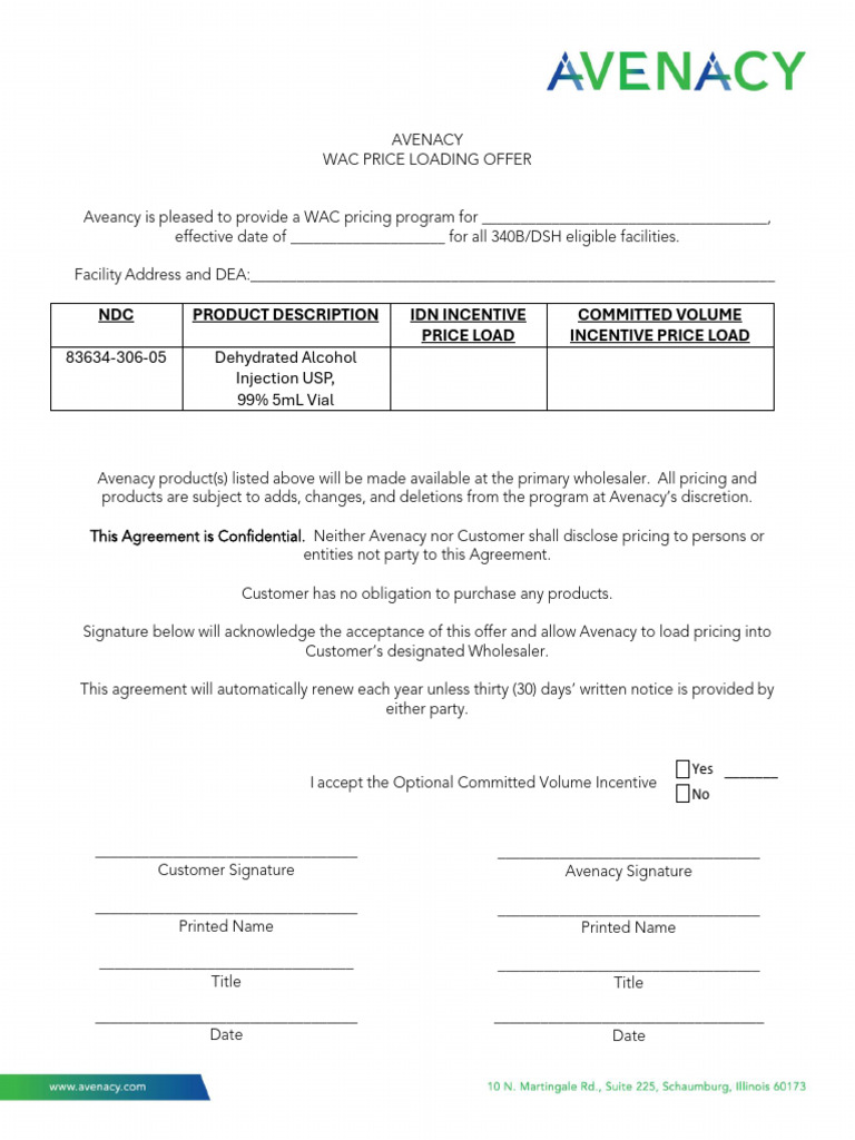 Avenacy Wac Agreement Form | PDF